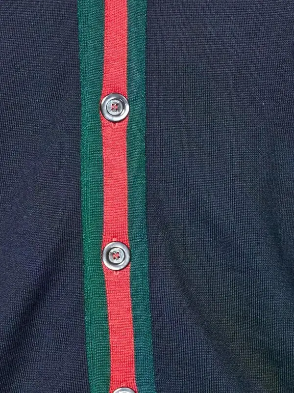 Gucci Wool Cardigan With Web Trim