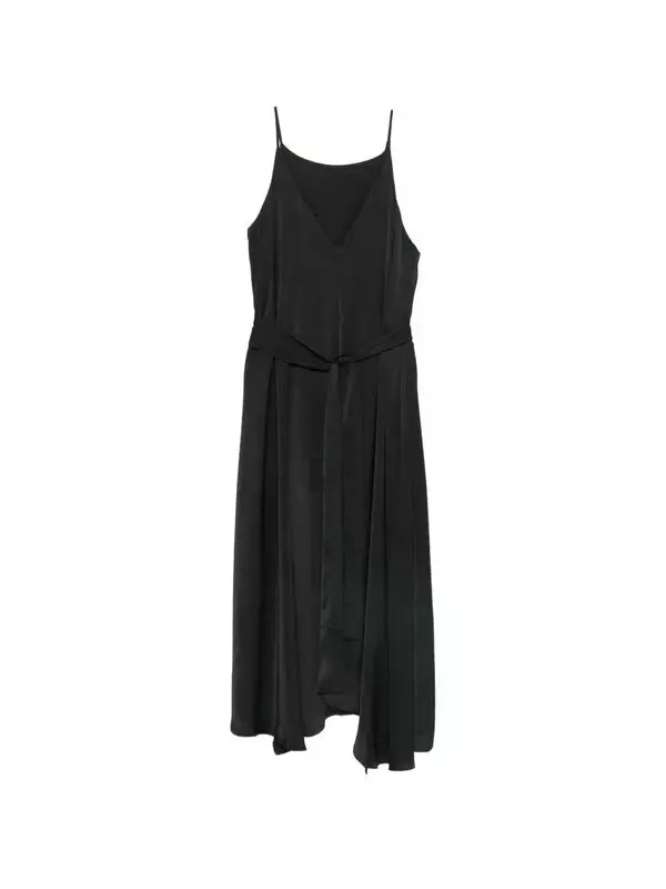 MOUTAKI V-neck Belted Asymmetric Midi Dress