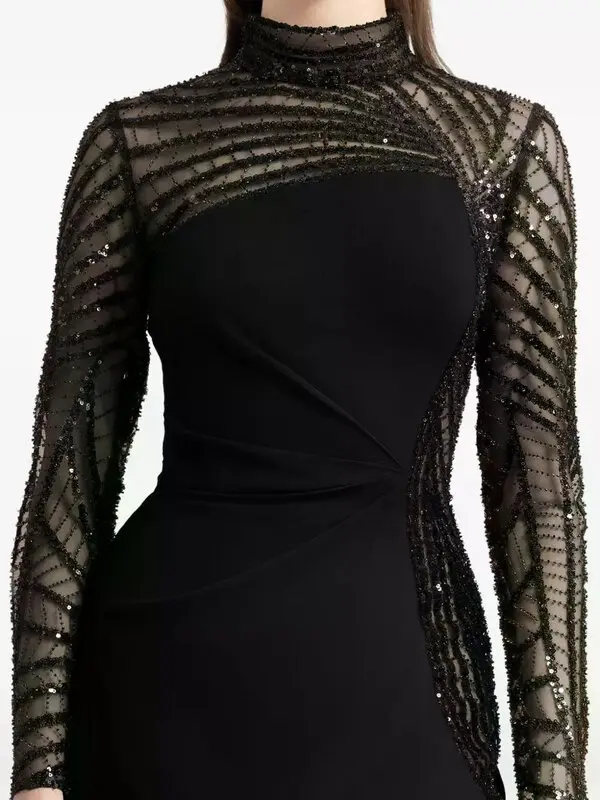 GEMY MAALOUF Embellished Mesh Panel Dress