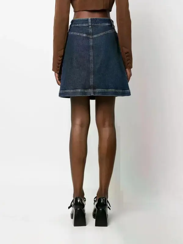 Moschino Scallop Edge Denim Miniskirt