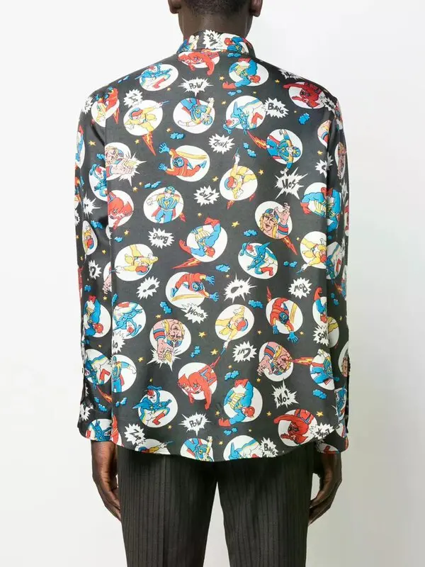 Moschino Comic-print Silk Shirt