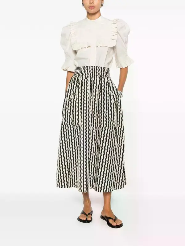 BY MALENE BIRGER Cream Ruffled Puff-sleeve Shirt
