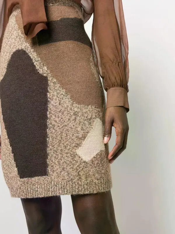 Moschino Intarsia Knit Pencil Skirt