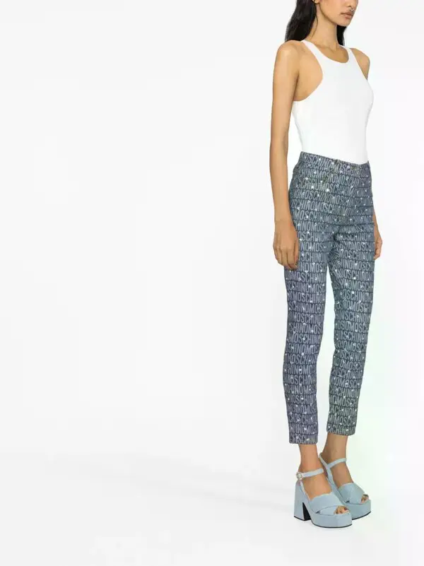 Moschino Monogram Print Skinny Jeans