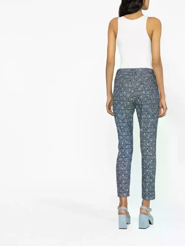 Moschino Monogram Print Skinny Jeans