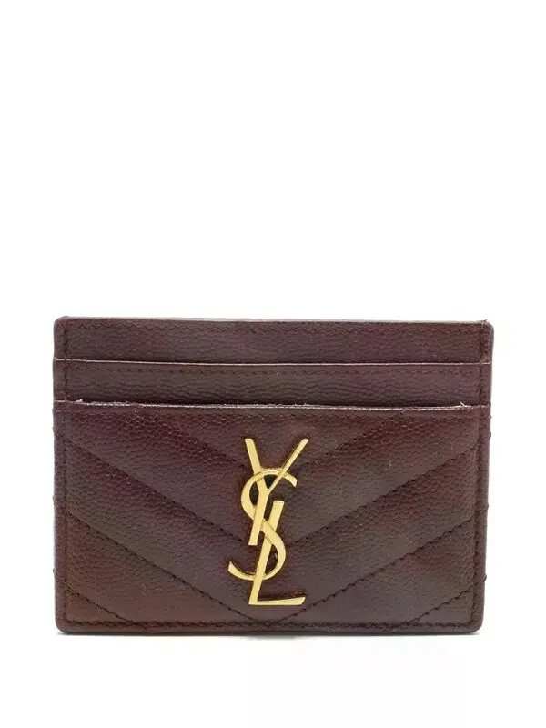 Saint Laurent 2020 Cassandre Matelassé Card Holder - Red