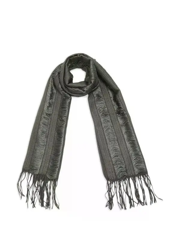 Burberry Fringed Ladder-stitch Stole - Grey