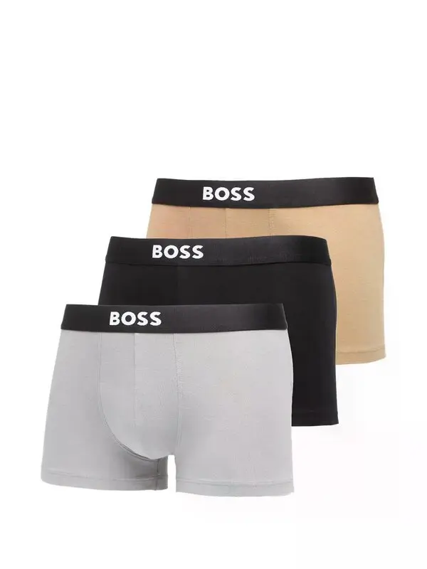 Hugo Boss One Logo-waistband Trunks - Grey