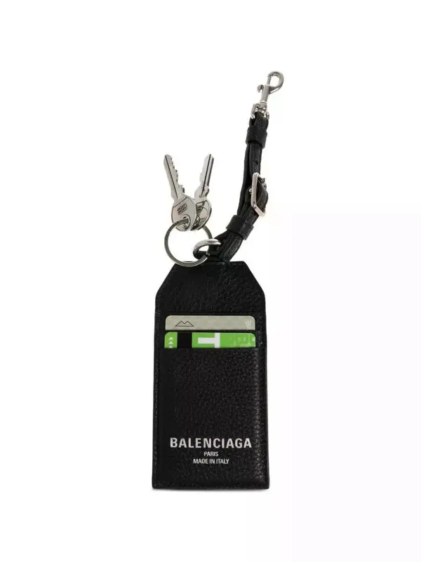 Balenciaga Strap Leather Cardholder - Black