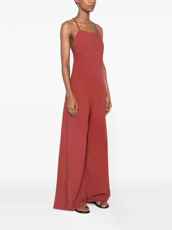MOUTAKI Wide-leg Jumpsuit With Square Neck And Tie-back Detail