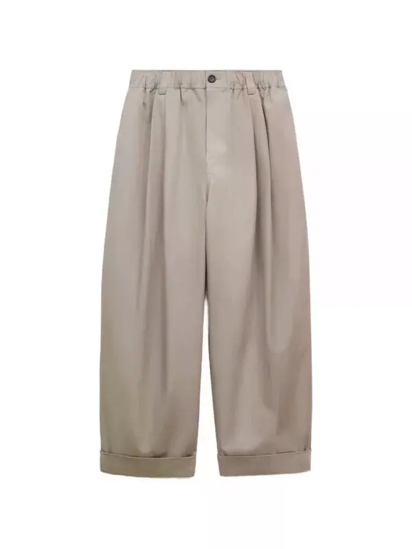 Marni Cotton Canvas Pleated Trousers