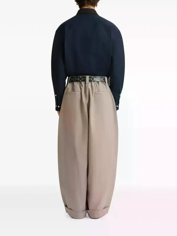 Marni Cotton Canvas Pleated Trousers