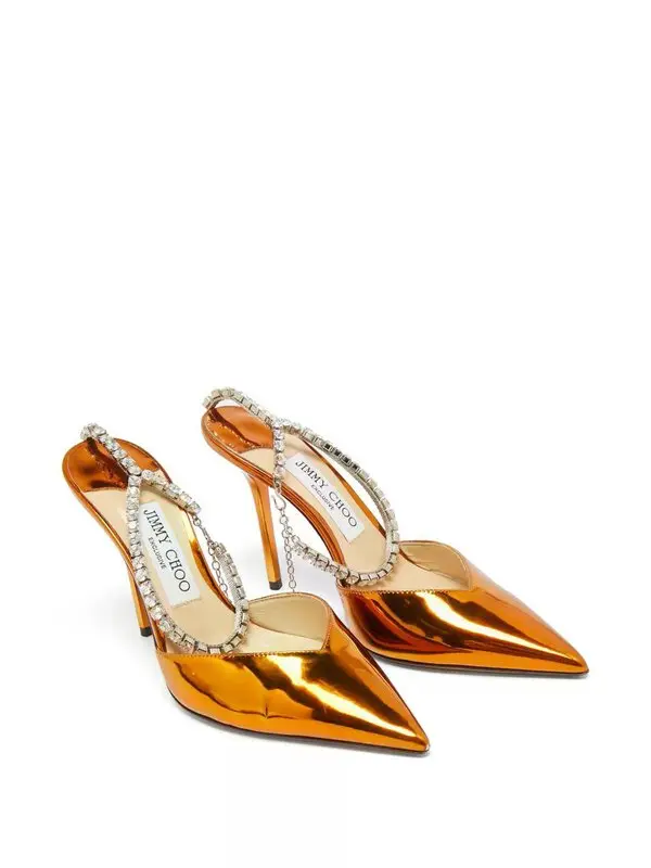 JIMMY CHOO Saeda Crystal-embellished Pumps