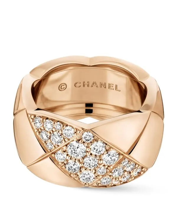 Chanel Gold And Diamond Coco Crush Ring - Beige