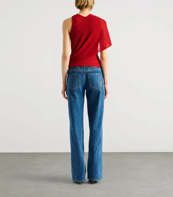Balmain Ruched Asymmetrical Top