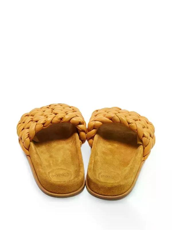 Chloé Kacey Braided Flat Sandals - Yellow
