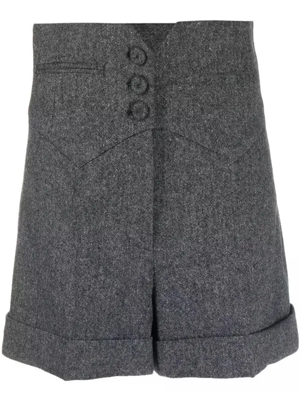 Moschino Slub-texture High-waisted Shorts