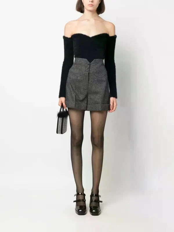 Moschino Slub-texture High-waisted Shorts