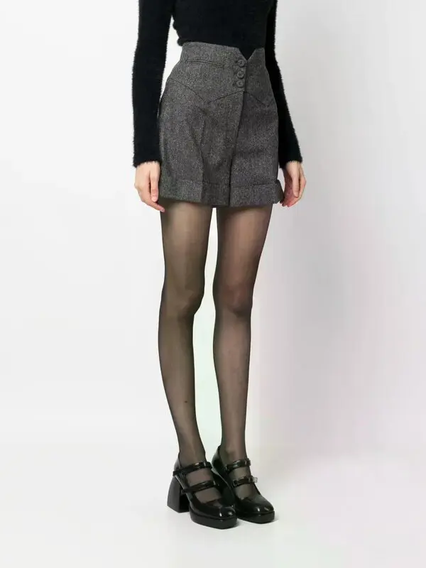 Moschino Slub-texture High-waisted Shorts