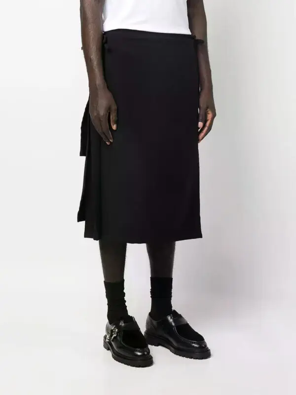 Moschino Virgin Wool Asymmetrical Pleated Skirt