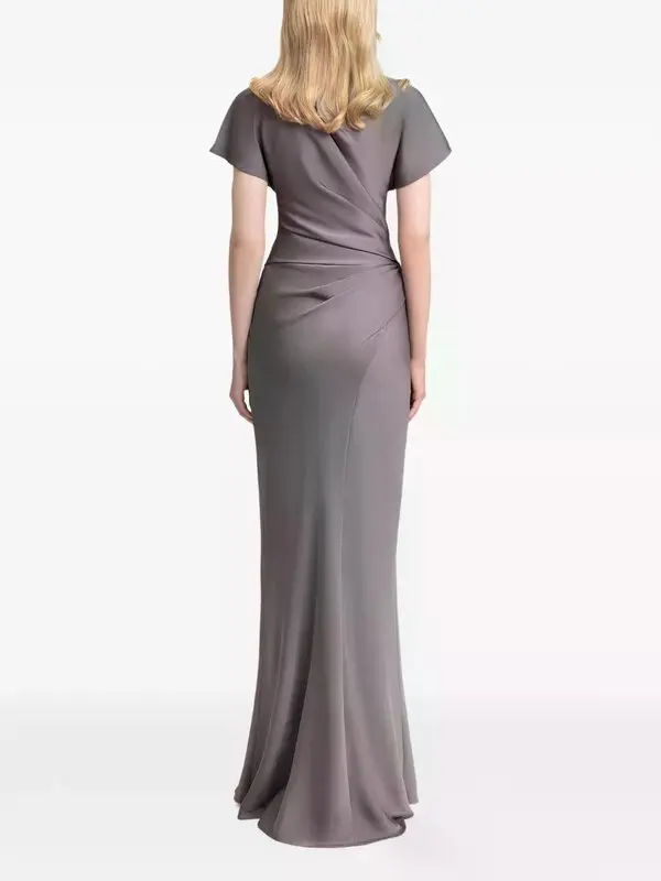 GEMY MAALOUF Asymmetrical Draped Satin Dress