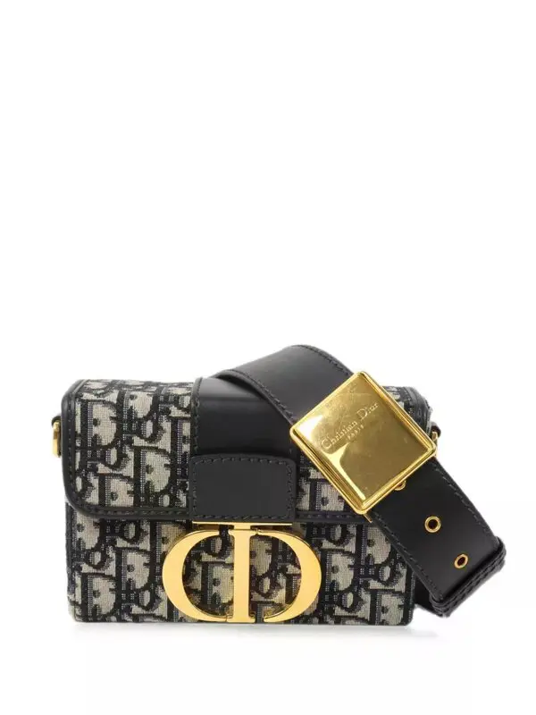 Dior 30 Montaigne Oblique Monogram Shoulder Bag - Black