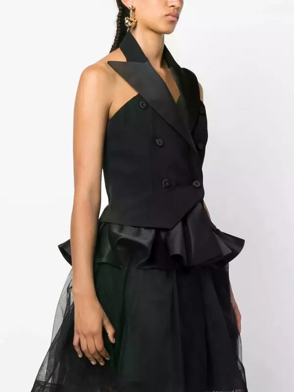 Moschino Double-breasted Sleeveless Blazer Top