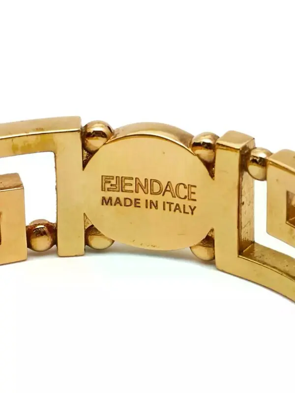 Versace Greca Cuff Bracelet With Medusa Head And Ff Logo