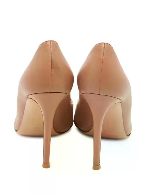 GIANVITO ROSSI Beige Leather Pointed-toe Stiletto Pumps - Neutrals