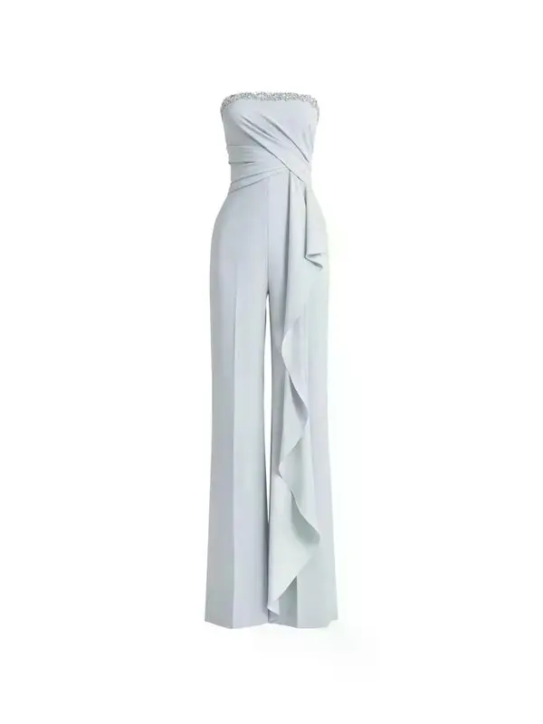 GEMY MAALOUF Embellished Ruffled Jumpsuit - Blue