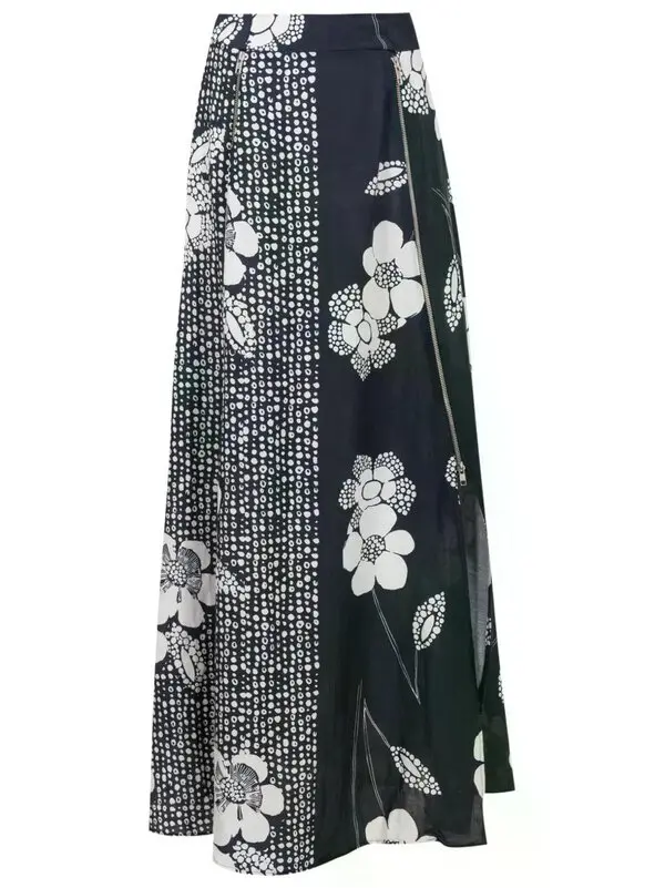 AMIR SLAMA Floral Print High Waist Maxi Skirt