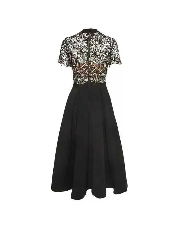 SELF-PORTRAIT Nightshade Lace-trim Midi Dress
