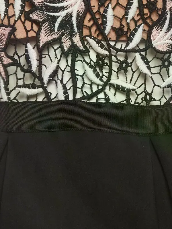 SELF-PORTRAIT Nightshade Lace-trim Midi Dress