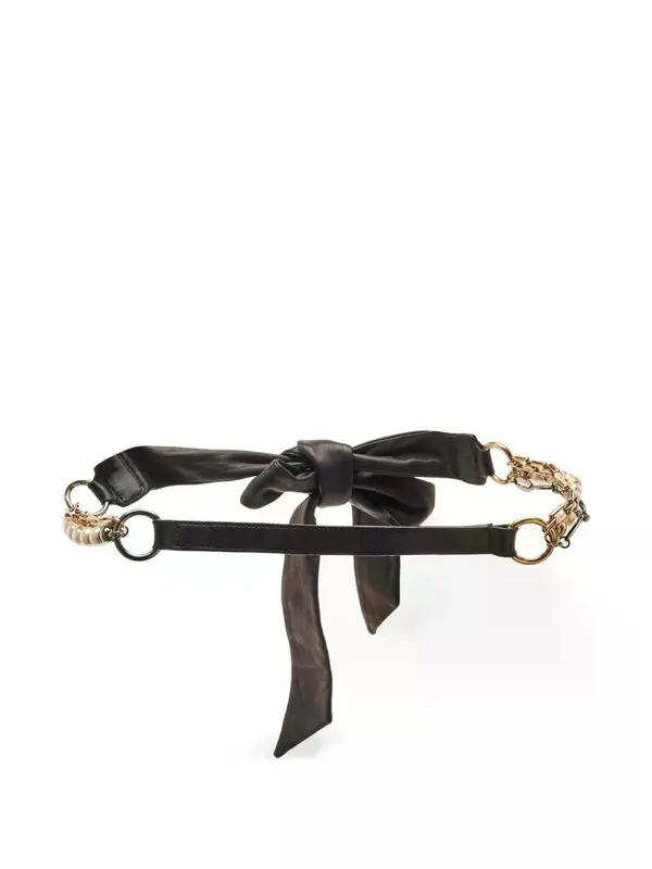 Dolce & Gabbana Embellished Calf Leather Belt - Black