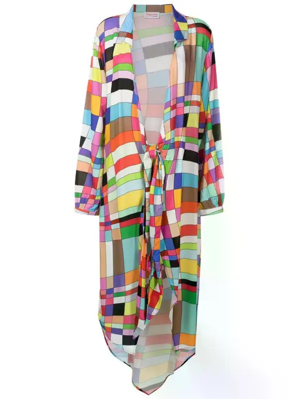 AMIR SLAMA Geometric Print Maxi Dress - Multicolour
