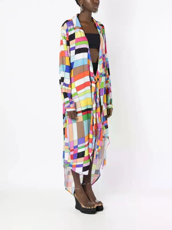 AMIR SLAMA Geometric Print Maxi Dress
