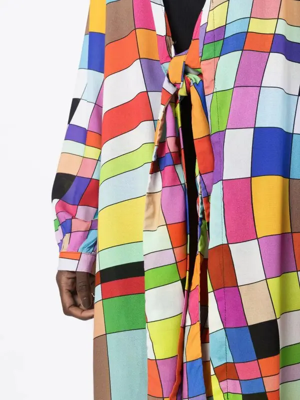 AMIR SLAMA Geometric Print Maxi Dress