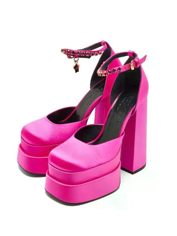 Versace High-shine Double Platform Pumps - Pink