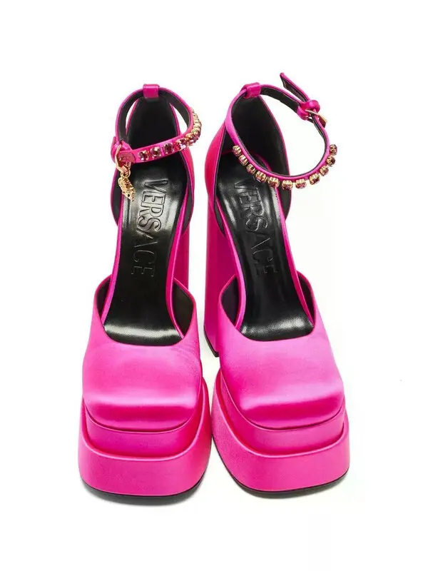 Versace High-shine Double Platform Pumps - Pink