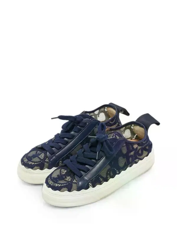 Chloé Lauren Lace-up Sneakers - Blue