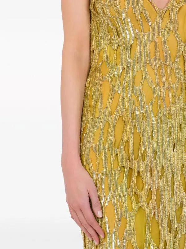 Moschino Sequin Embellished Sleeveless Maxi Dress
