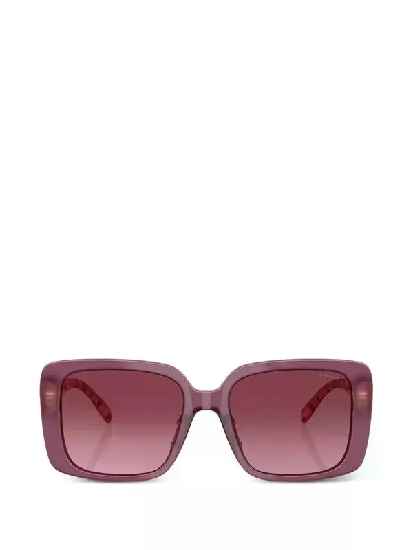 COACH Floral-print Square-frame Sunglasses - Purple