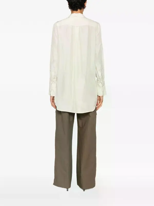 BY MALENE BIRGER Cream White Slub Texture Shirt