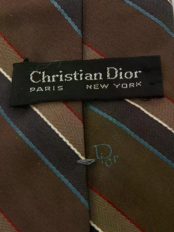 Saint Laurent Silk Diagonal-stripe Neck Tie