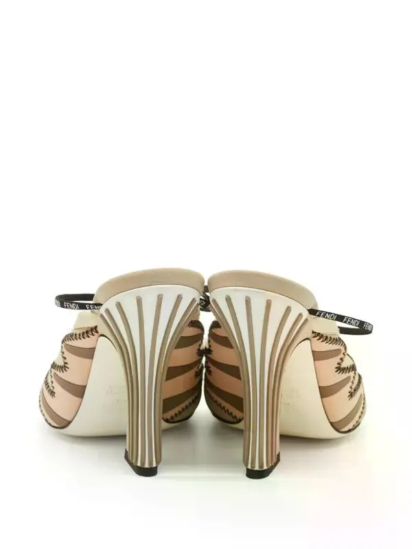 Fendi Mesh Panel Ankle Strap Sandals