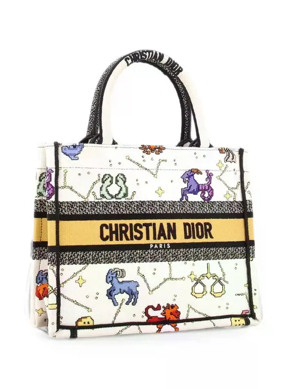Dior Zodiac Embroidered Canvas Small Tote Bag - Multicolour