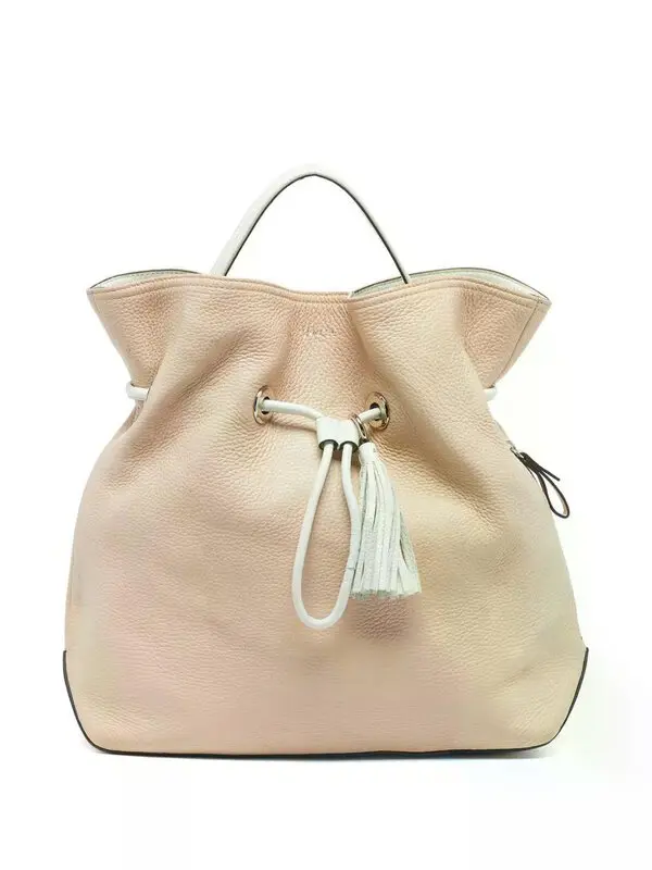 LANCEL Leather Drawstring Bucket Bag