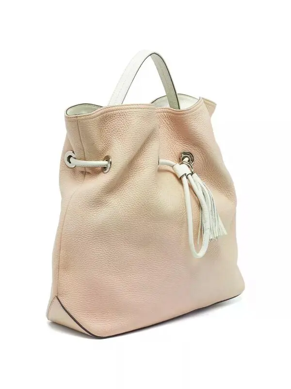 LANCEL Leather Drawstring Bucket Bag