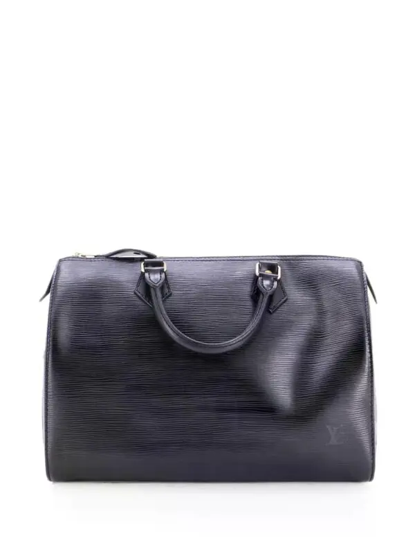 LOUIS VUITTON Speedy Handbag Epi Leather Satchel - Black