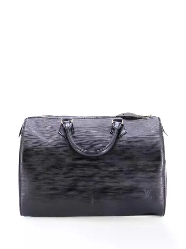LOUIS VUITTON Speedy Handbag Epi Leather Satchel - Black